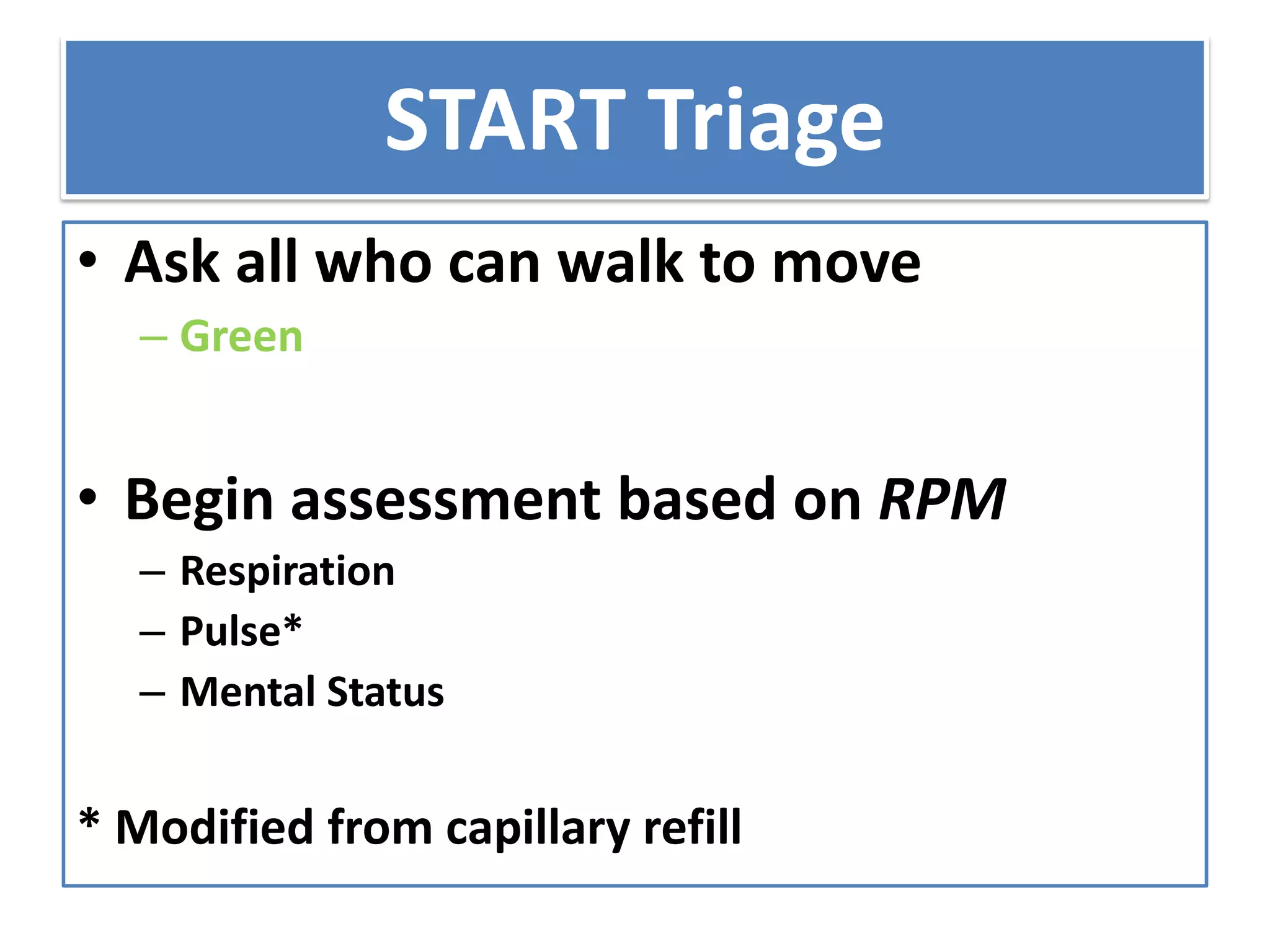 Triage In Mass Casualty M I M S | PPTX