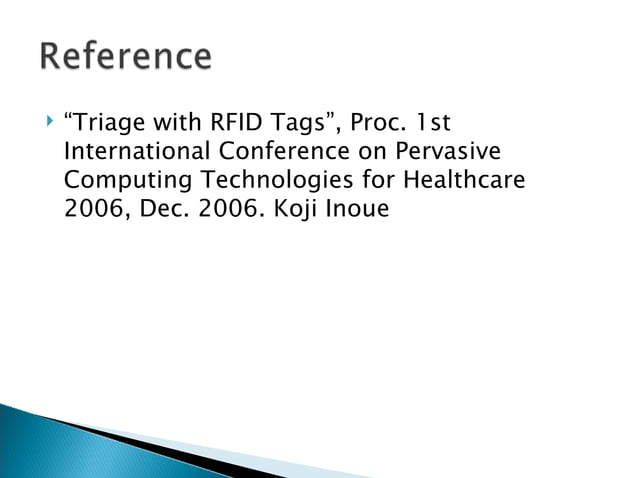 Triage With Rfid Tags | PPT