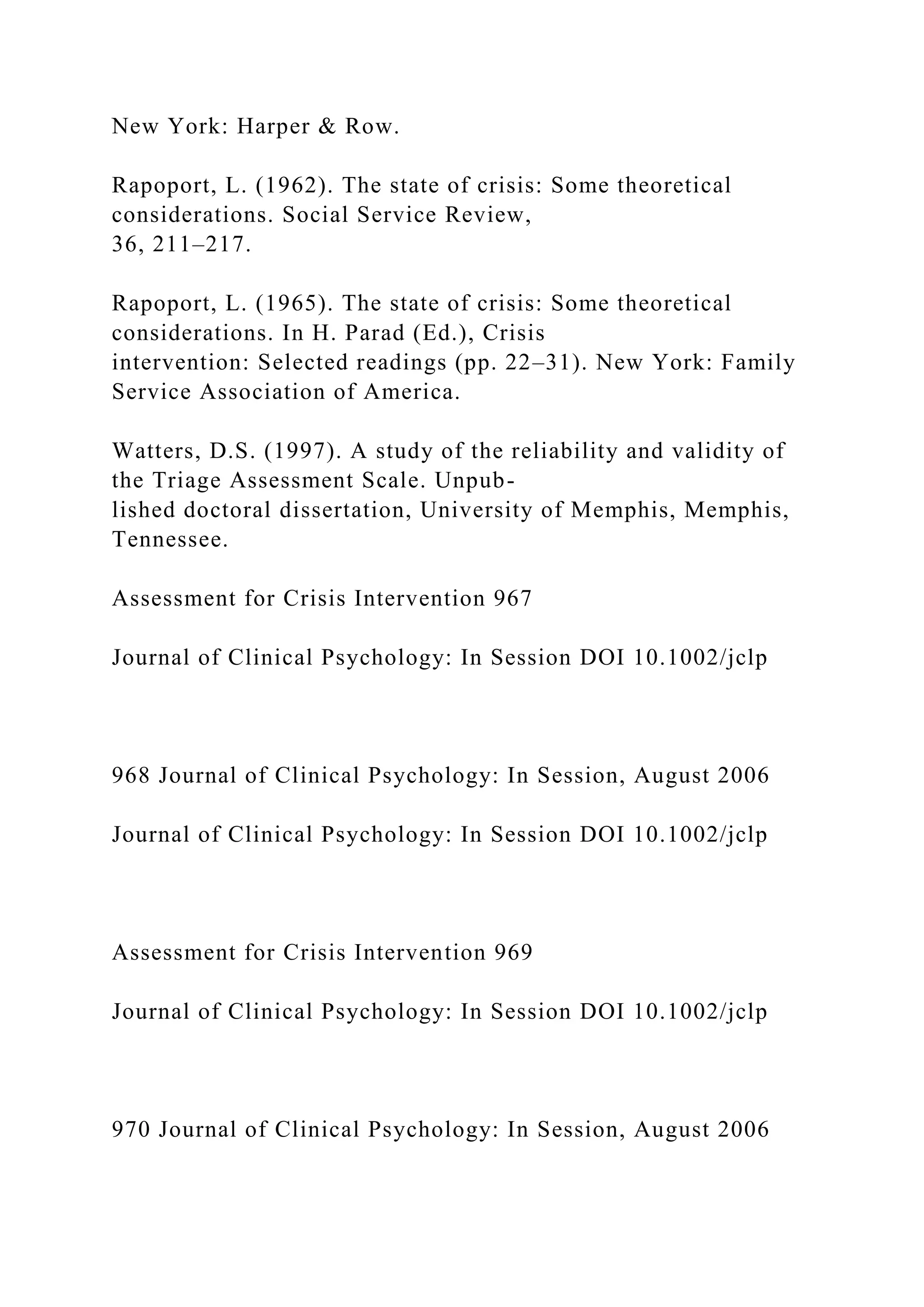 Triage Assessment Form Crisis Intervention © by R. A. Myer,.docx