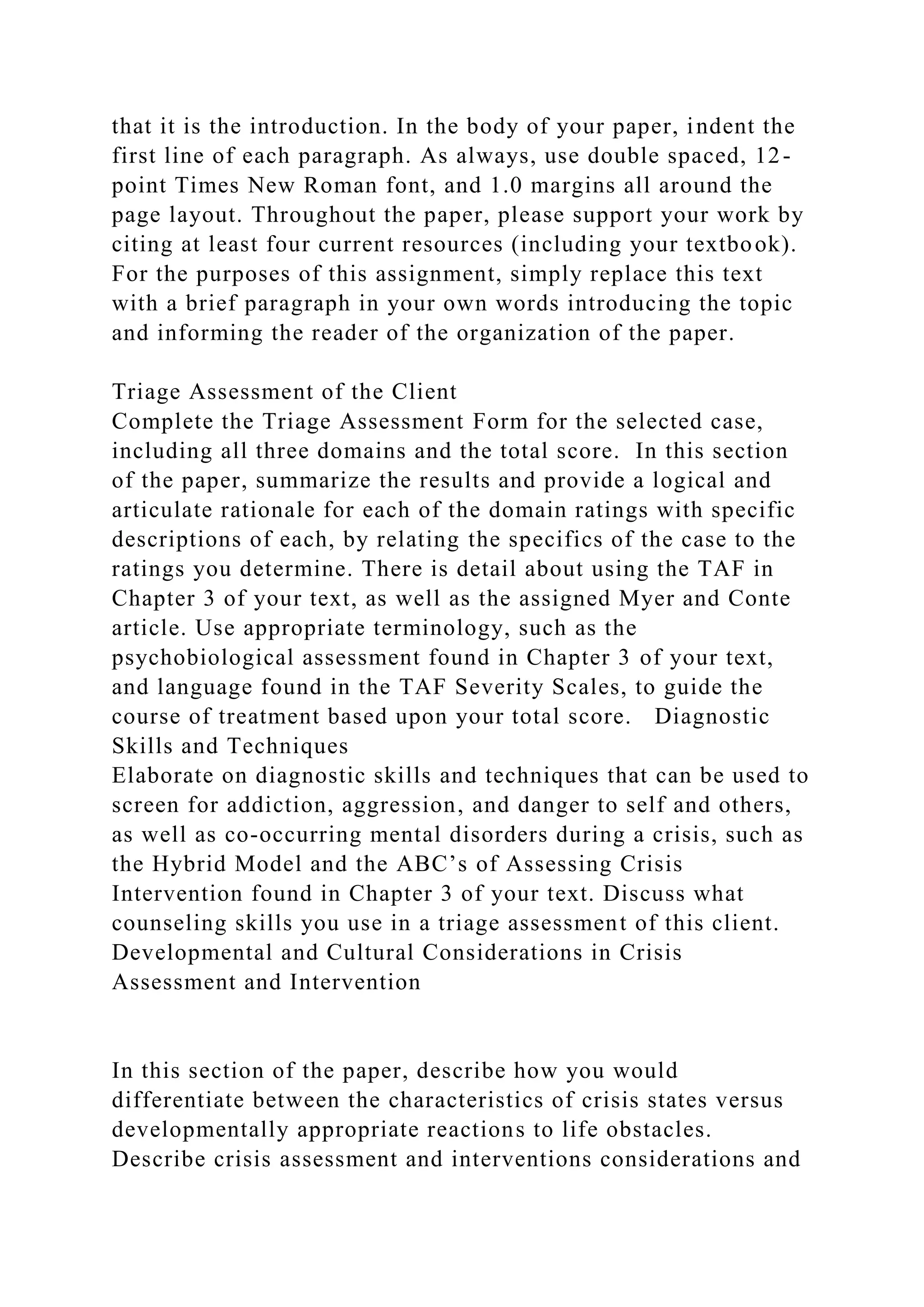 Triage Assessment Form Crisis Intervention © by R. A. Myer,.docx