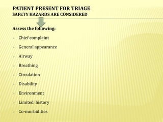 Triage based emergency care | PPTX