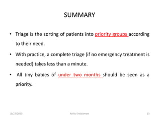 Triage & emergency management of pediatrics patients | PPTX