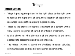 Triage & emergency management of pediatrics patients | PPTX