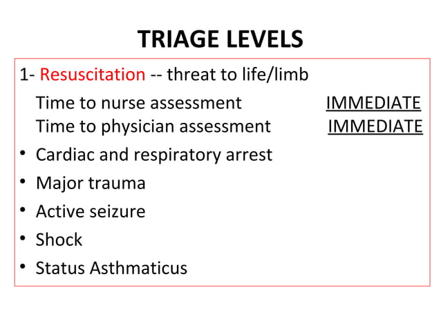 Triage in Emergency Department | PPT | First Aid | Injuries
