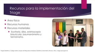 TRIAGE OBSTÉTRICO Y CÓDIGO MATER. ESPECIFICACIONESpptx | PPTX
