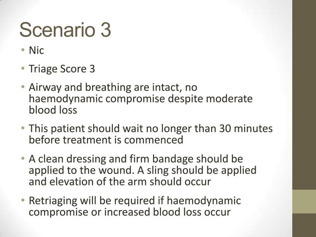 Triage scenarios | PPTX | First Aid | Injuries