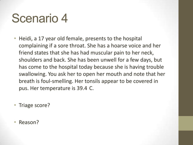 Triage scenarios | PPTX | First Aid | Injuries