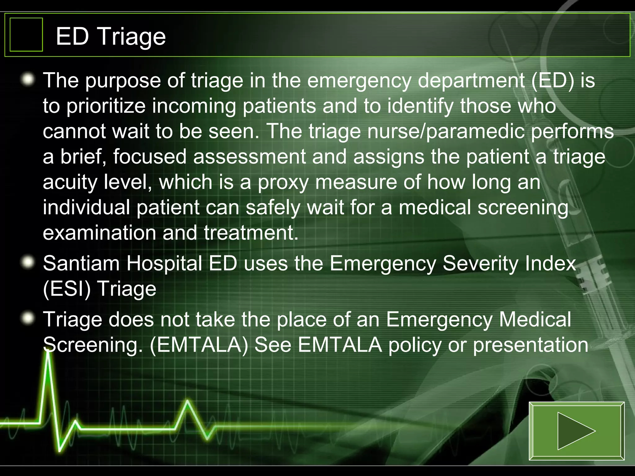 Triage with quiz show | PPS