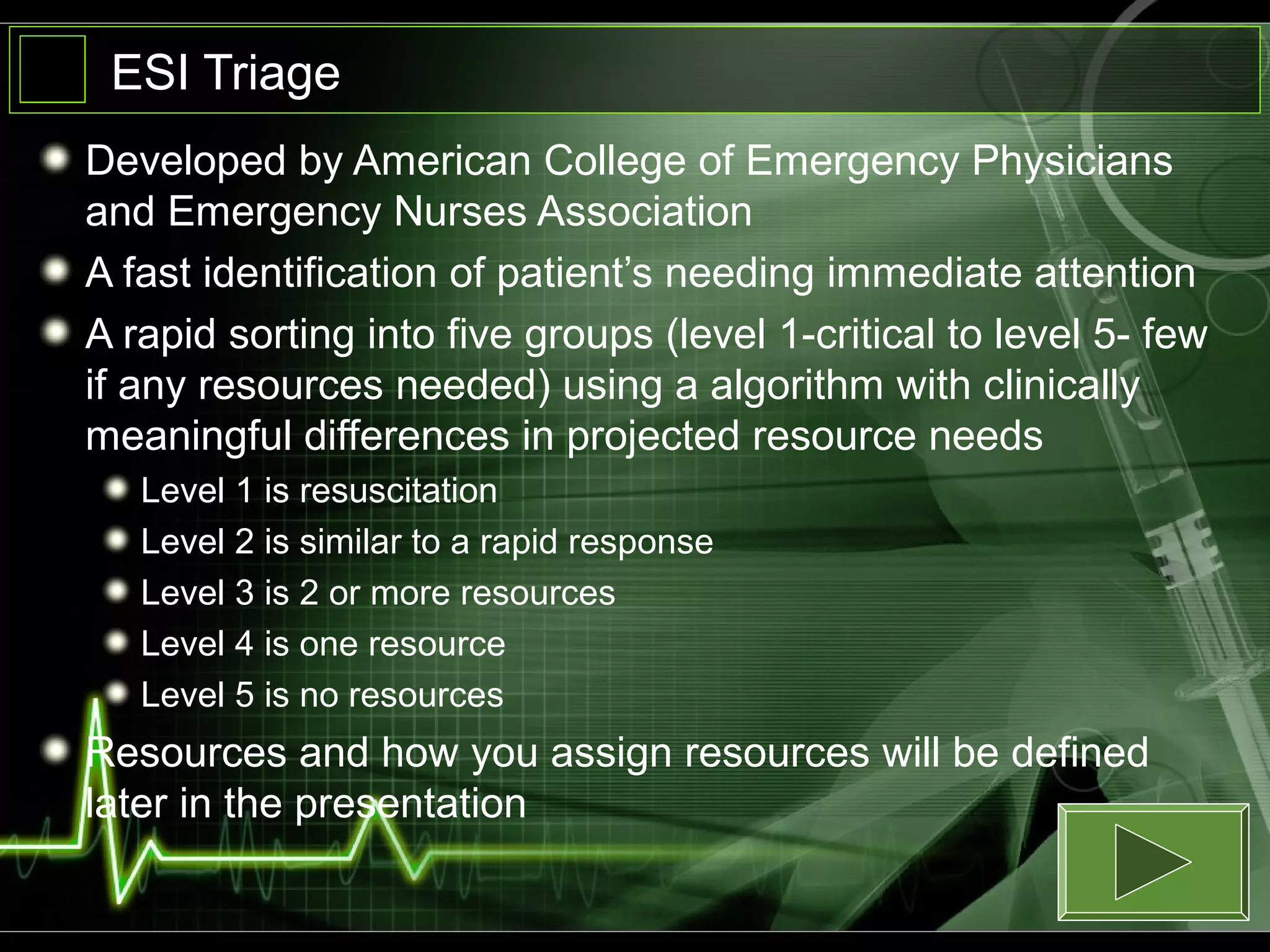 Triage with quiz show | PPS