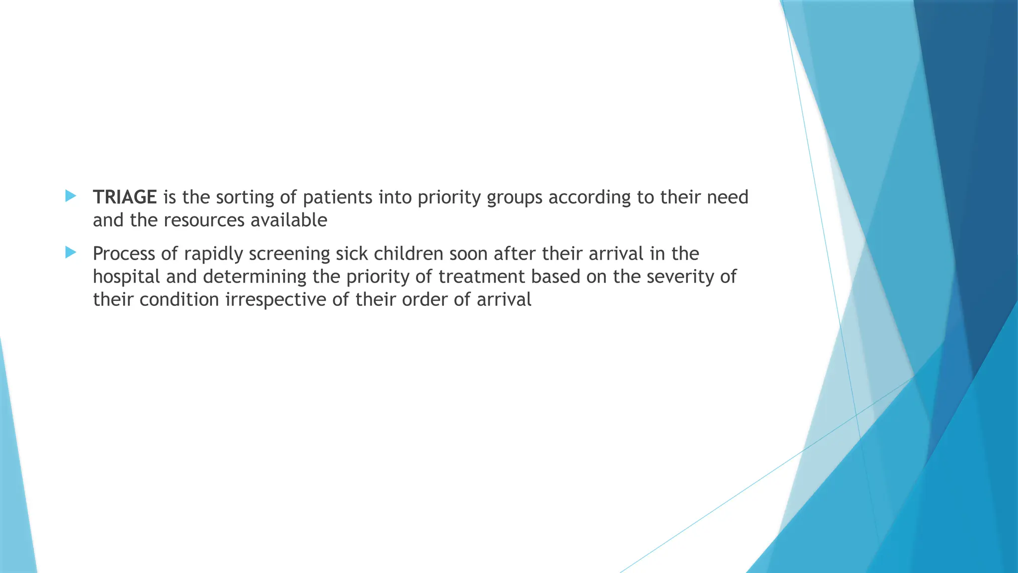 TRIAGING IN THE EMERGENCY paediatric unit.pptx