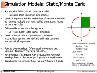 Performance evaluation methods for P2P overlays | PPT