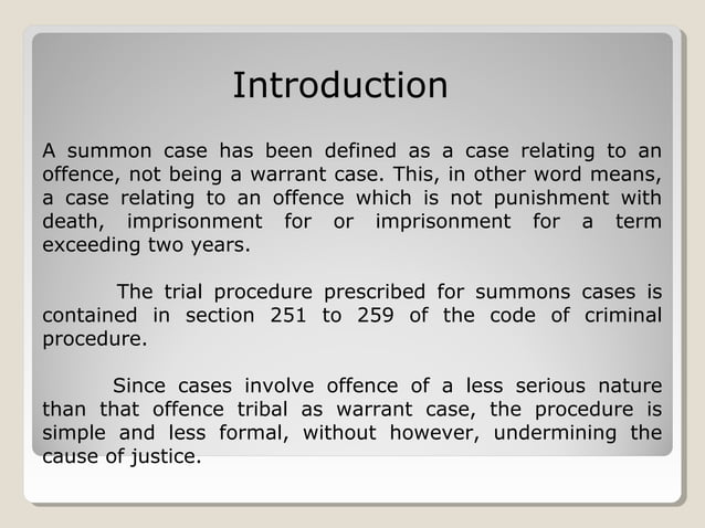 Trial of-summon-cases-by-magistrate | PPT | Crime & Harmful Acts to ...