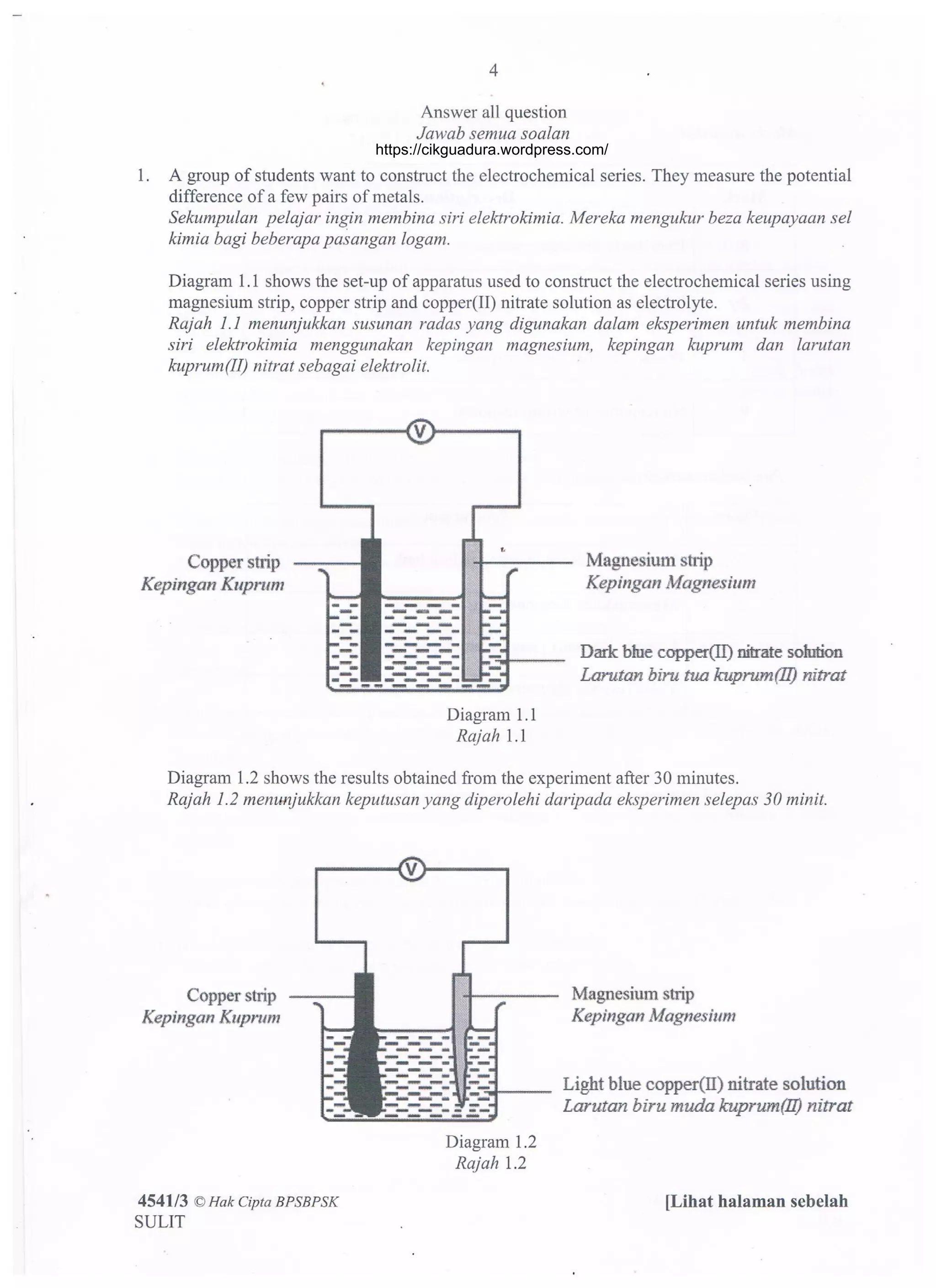 Trial Kimia sbp 2017 kertas 3 | PDF
