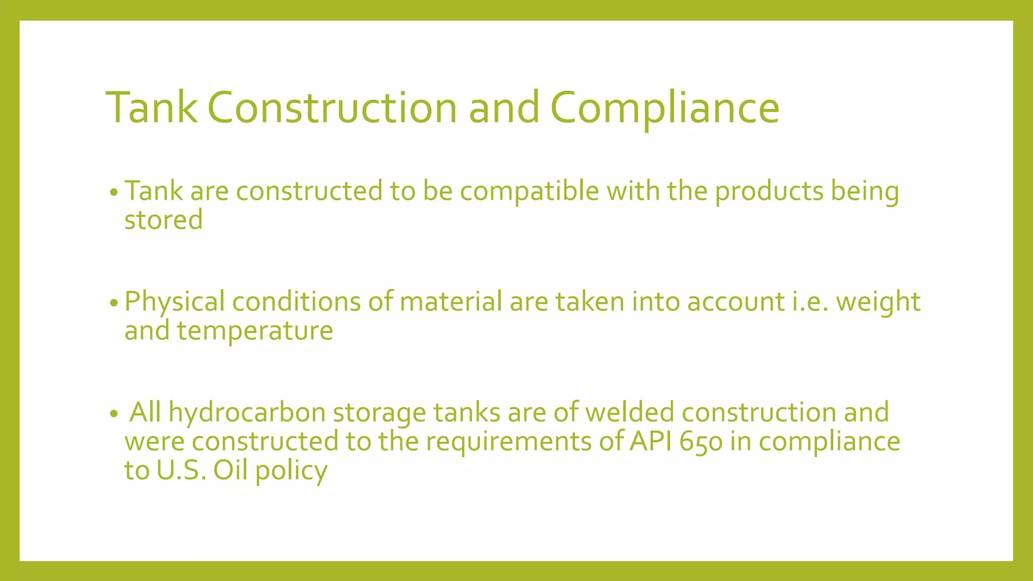 Trial 2 overview of oil handling operations storage tanks slides | PPTX