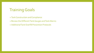 Trial 2 overview of oil handling operations storage tanks slides | PPTX