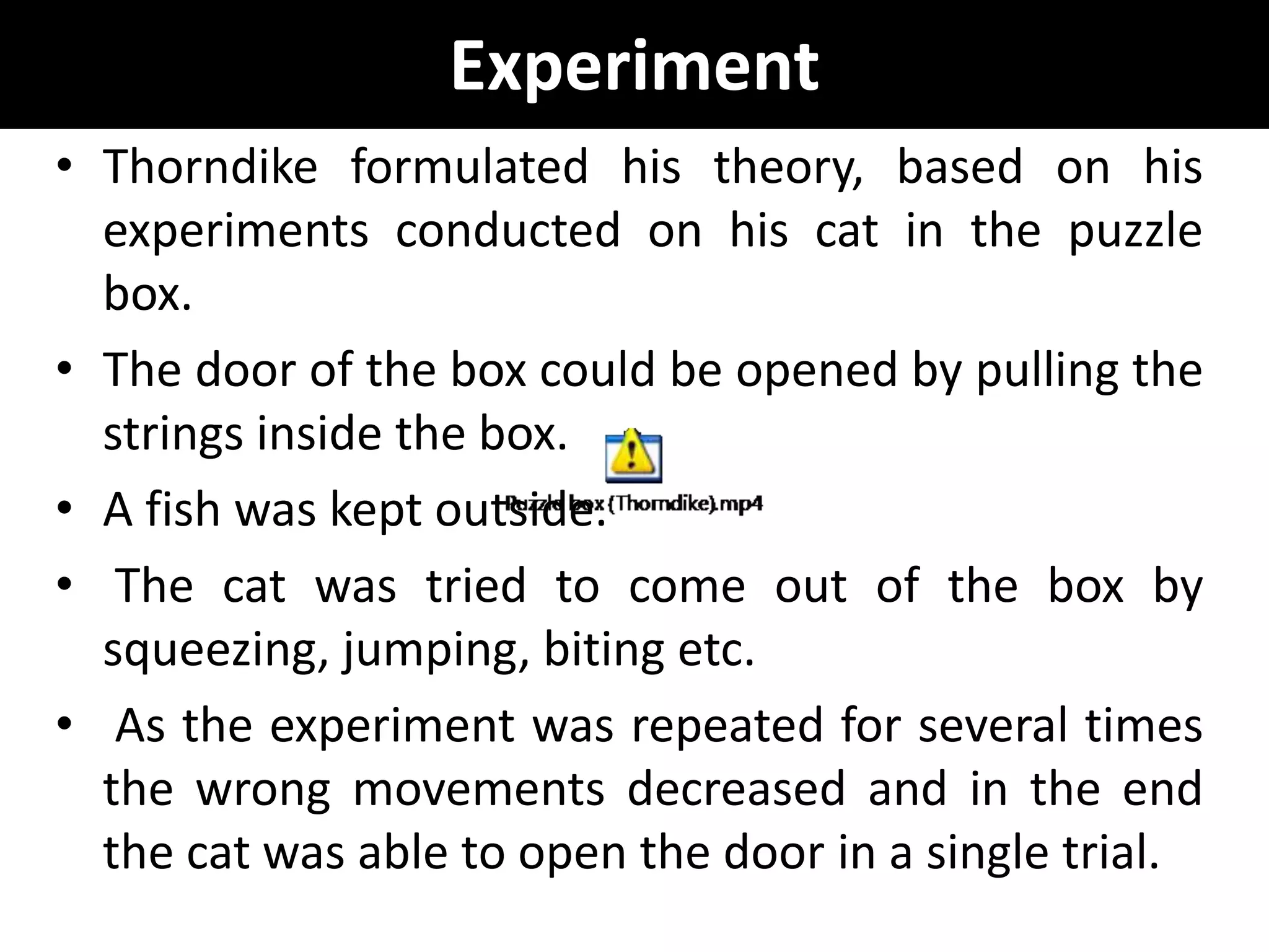 Trial and error learning theory | PPTX