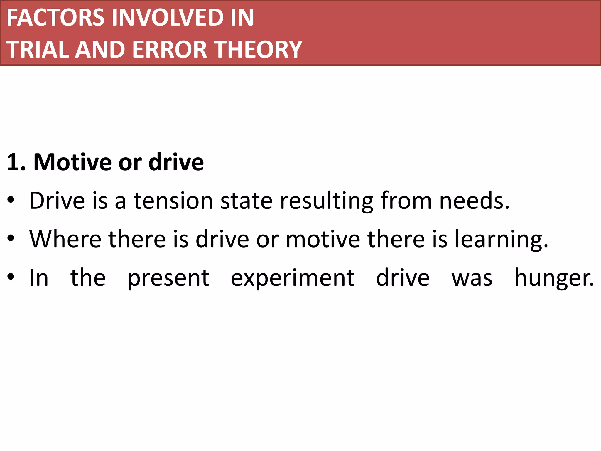 Trial And Error Learning Theory Pptx Education