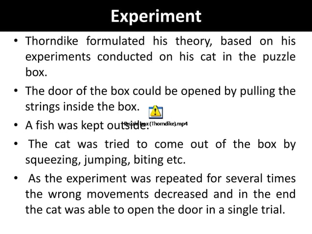 Trial and error learning theory | PPTX | Education