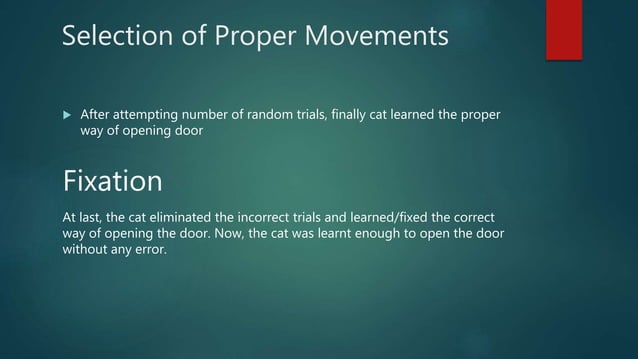 Thorndike's Trial and Error Learning Theory | PPTX