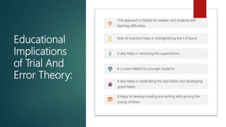 Thorndike's Trial and Error Learning Theory | PPTX