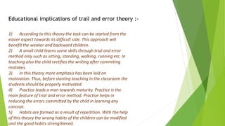 trial and error theory el thorndike. presentation prepare by kanhaiya ...