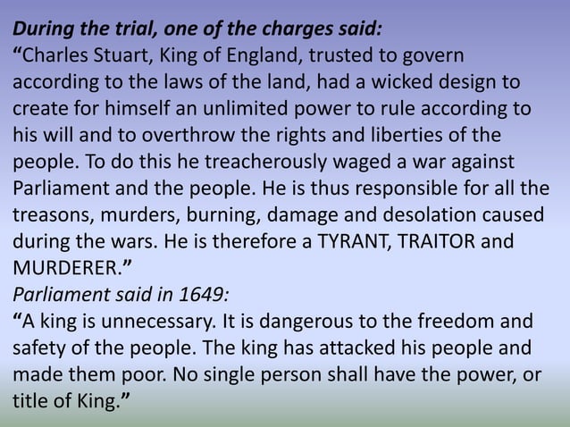 Trial and execution of Charles 1 | PPTX | Christianity | Religion ...