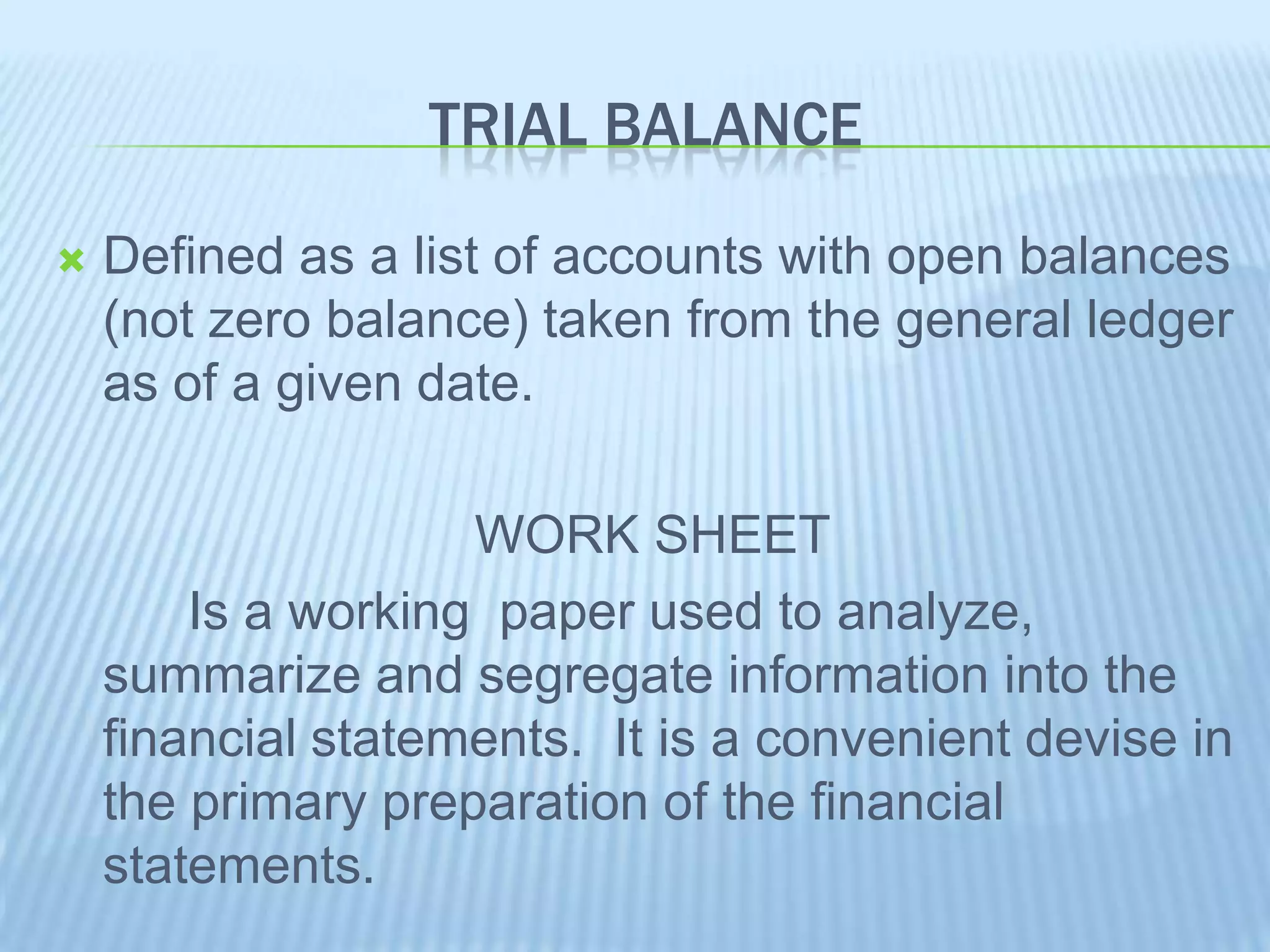 Trial balance | PPTX