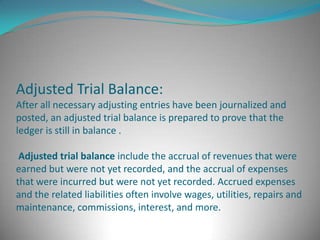 Trial balance and adjusted Trial balance | PPTX