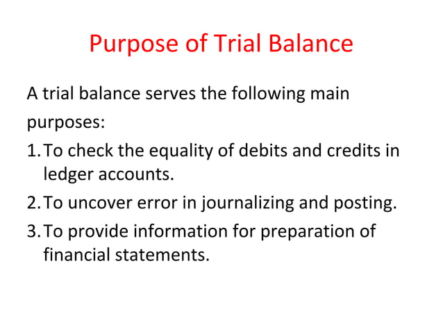 Trial balance | PPT