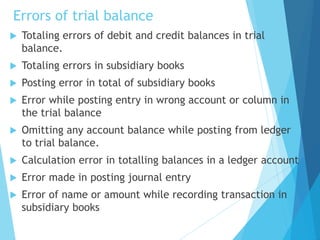 Trial balance in accountancy | PPTX