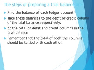 Trial balance in accountancy | PPTX
