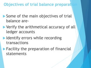 Trial balance in accountancy | PPTX