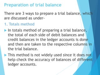Trial balance in accountancy | PPTX