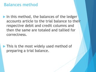 Trial balance in accountancy | PPTX