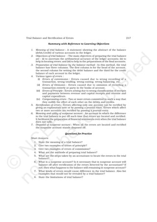 Trial balance and rectification of errors | PDF