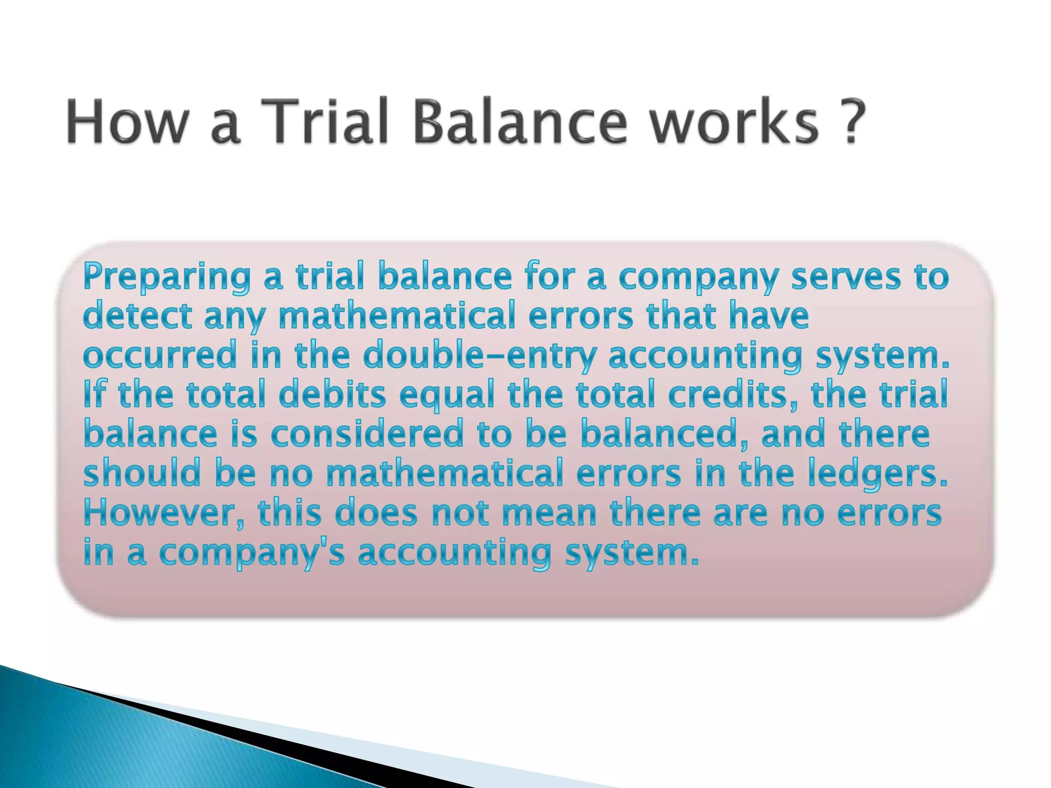 Trial balance in tally | PPTX