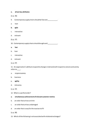Trial exam questions+answers logistics and supply chain management 2 | DOCX