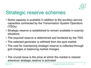 Capacity mechanisms as means for energy supply security (Mechanism ...