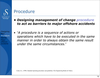 Designing management of change procedure to act as barriers to major ...