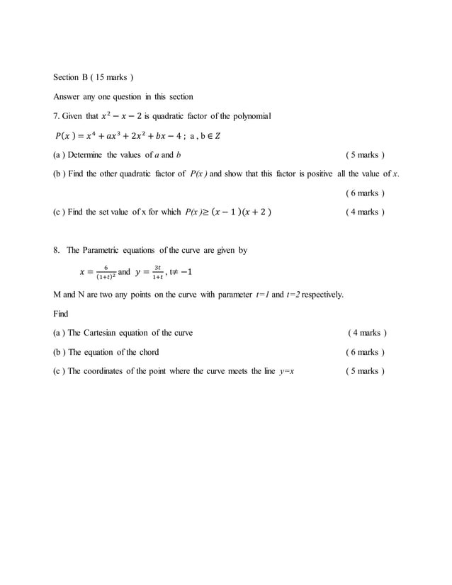 Trial math p1 form 6 | PDF