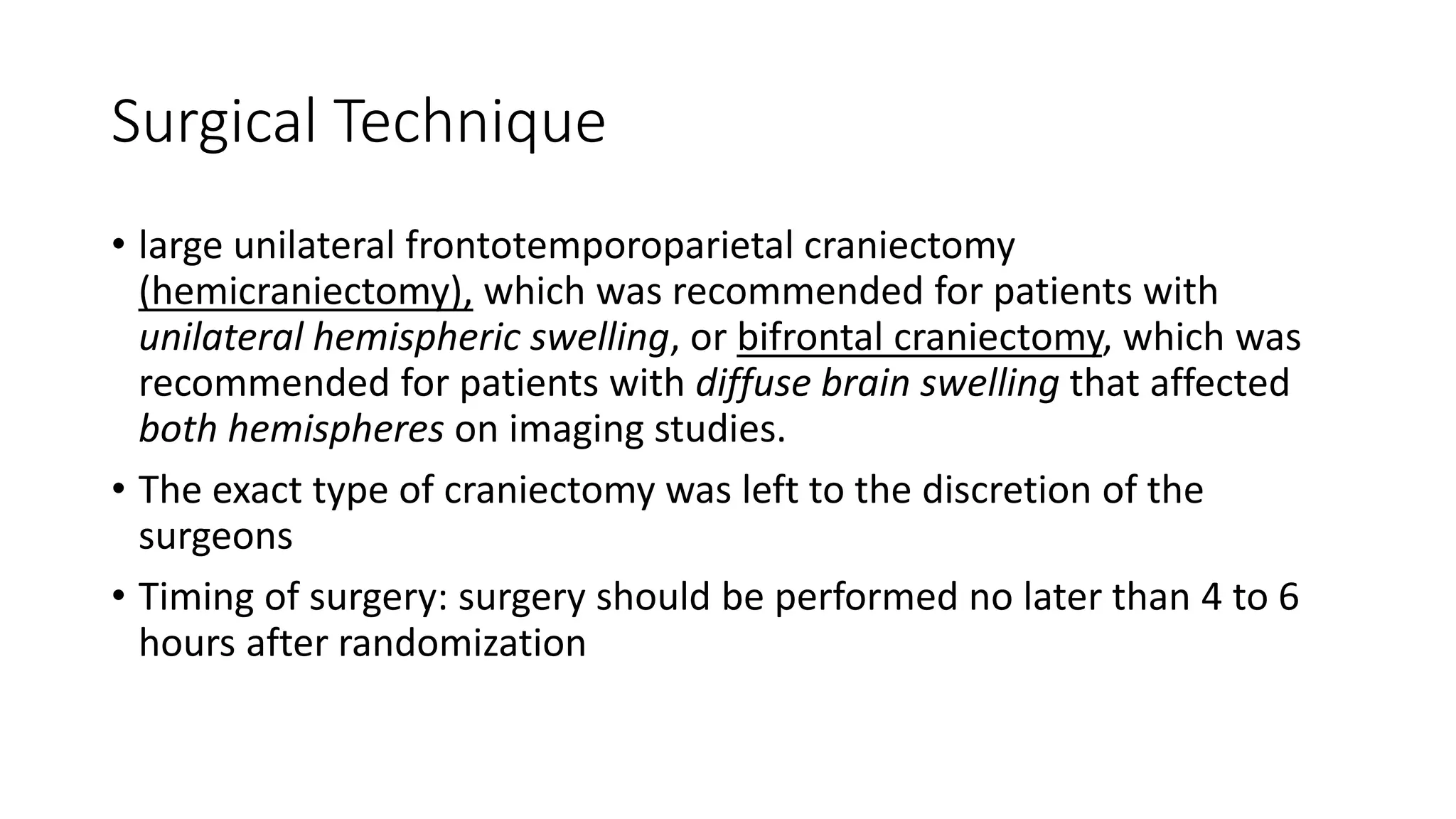 Trial of decompressive craniectomy for traumatic intracranial ...