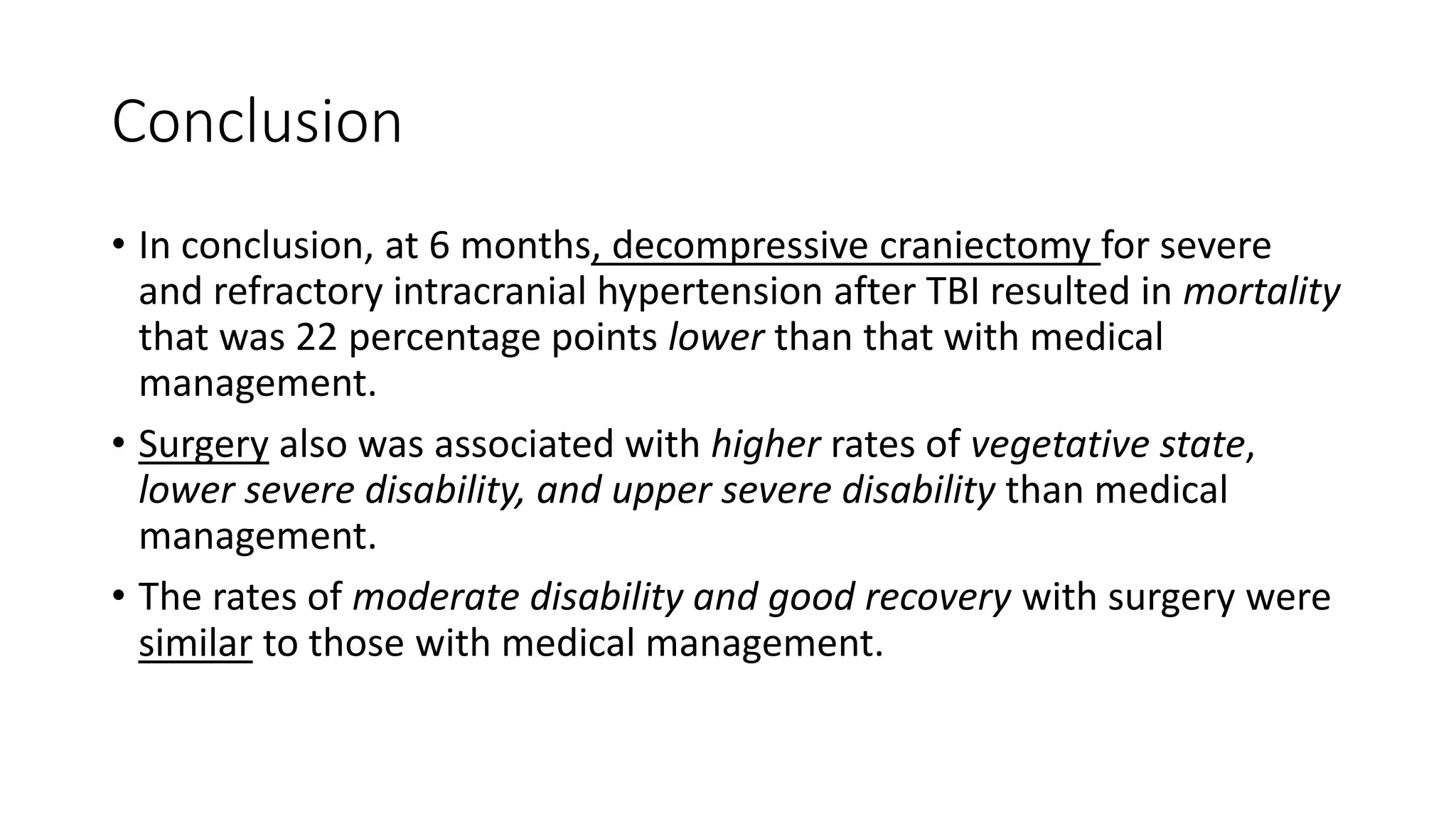 Trial of decompressive craniectomy for traumatic intracranial ...
