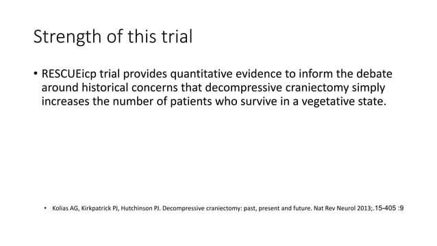 Trial of decompressive craniectomy for traumatic intracranial ...
