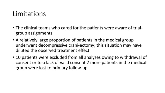 Trial of decompressive craniectomy for traumatic intracranial ...