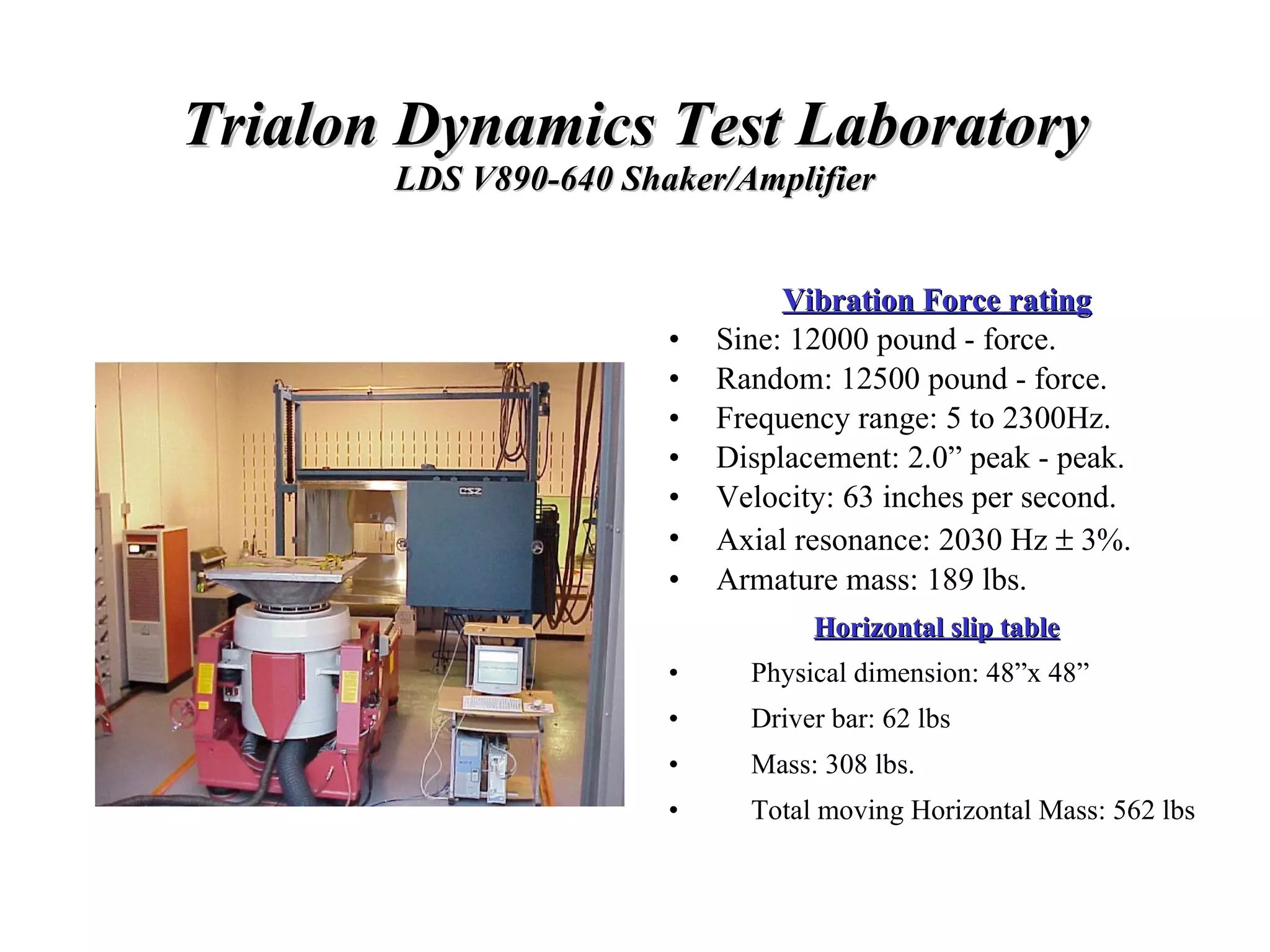 Trialon Dynamics Test Laboratory | PPT