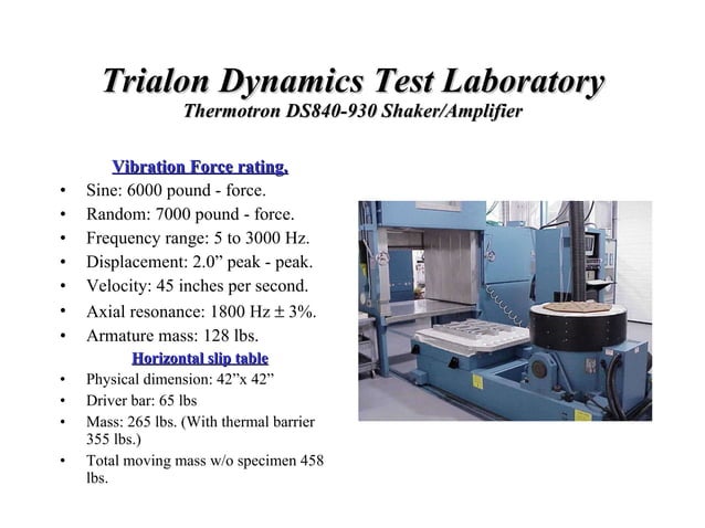 Trialon Dynamics Test Laboratory | PPT