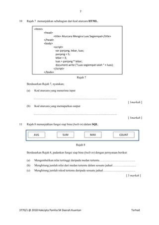 Trial pahang soalan 2018 (set1) | PDF