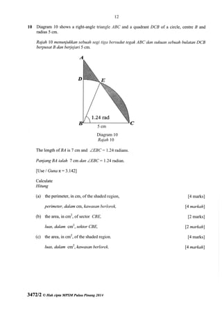 Trial penang 2014 spm matematik tambahan k2 [scan] | PDF