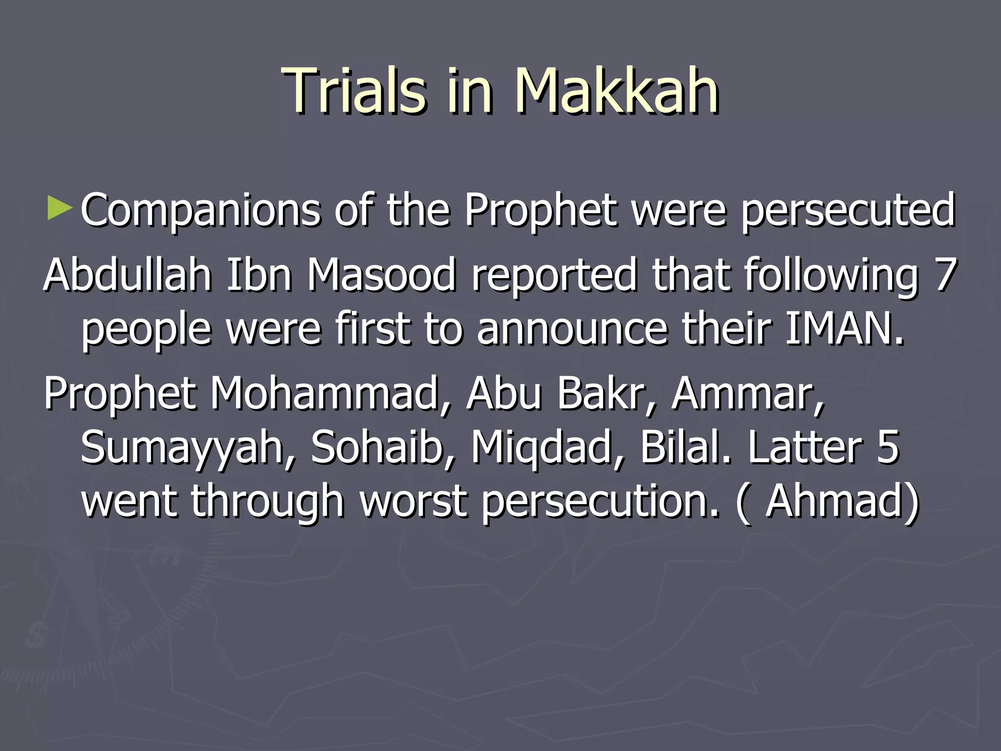 Trials and Tribulations in a Muslim's life | PPT