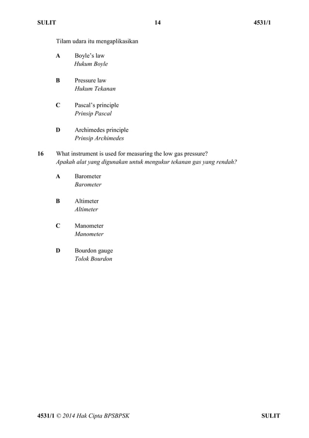 Trial sbp 2014 spm fizik k1 k2 k3 dan skema | PDF